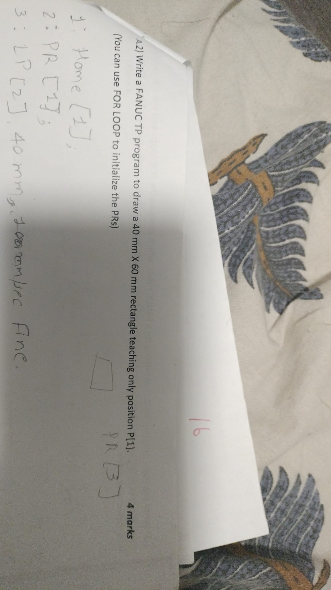 Solved i need this FANUC program asap # robotics | Chegg.com