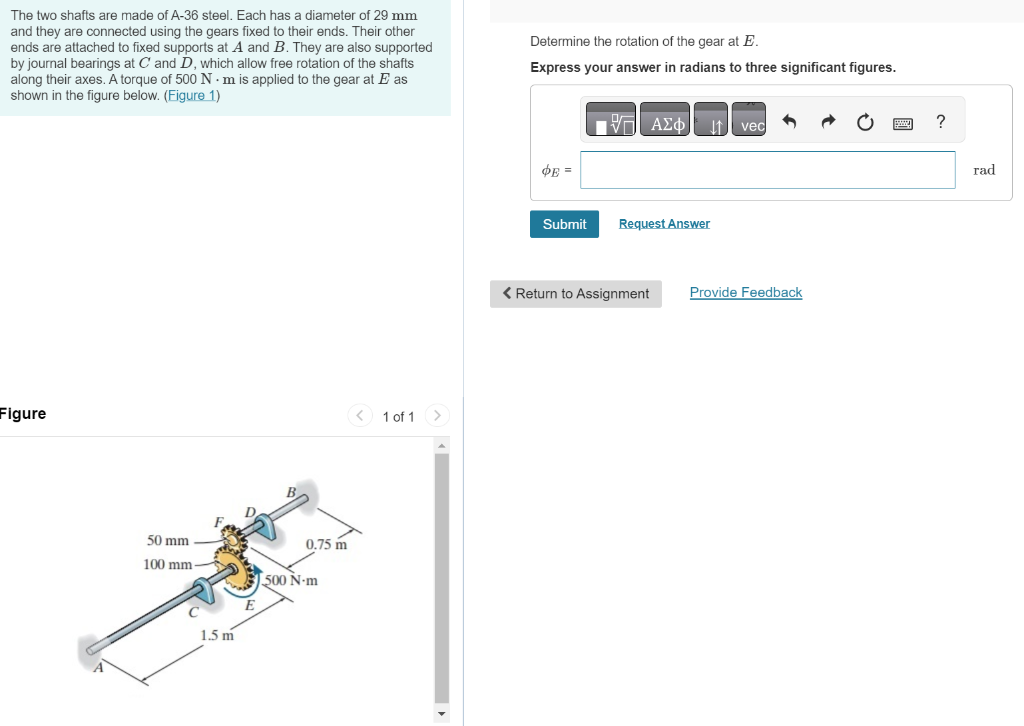 Solved The two shafts are made of A-36 steel. Each has a | Chegg.com