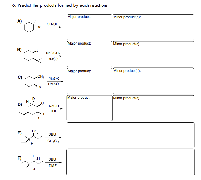 Solved 16. Predict the products formed by each reaction: | Chegg.com