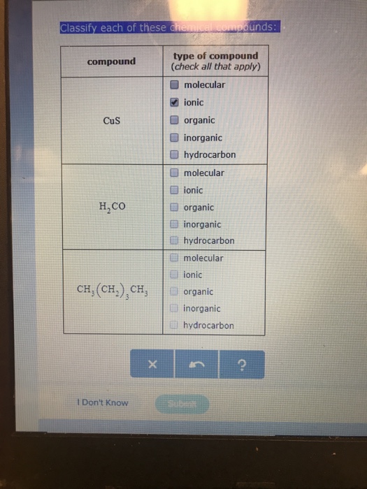 Solved Classify each of these unds: type of compound (check | Chegg.com Solved Classify each of these unds: type of compound (check | Chegg.com