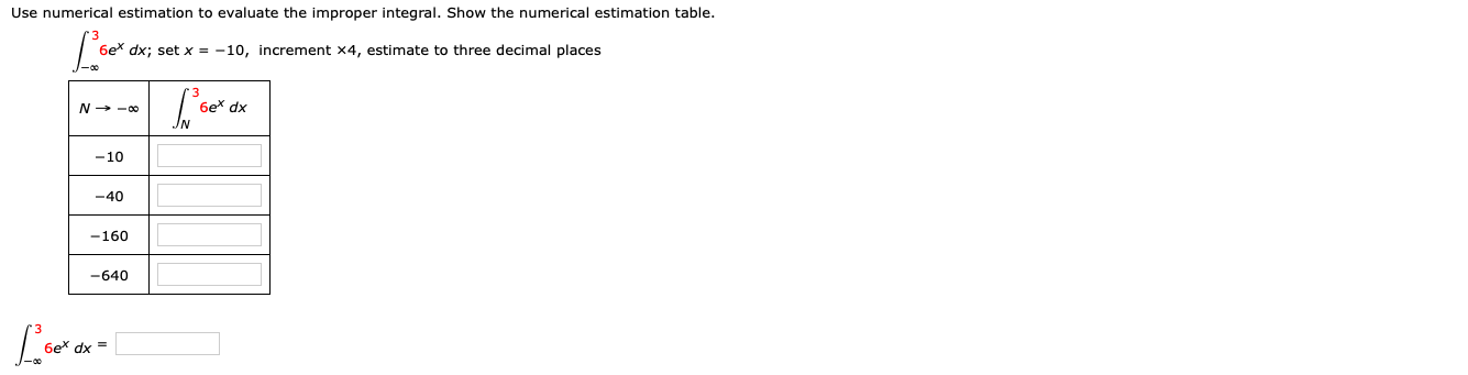 Solved Use numerical estimation to evaluate the improper | Chegg.com