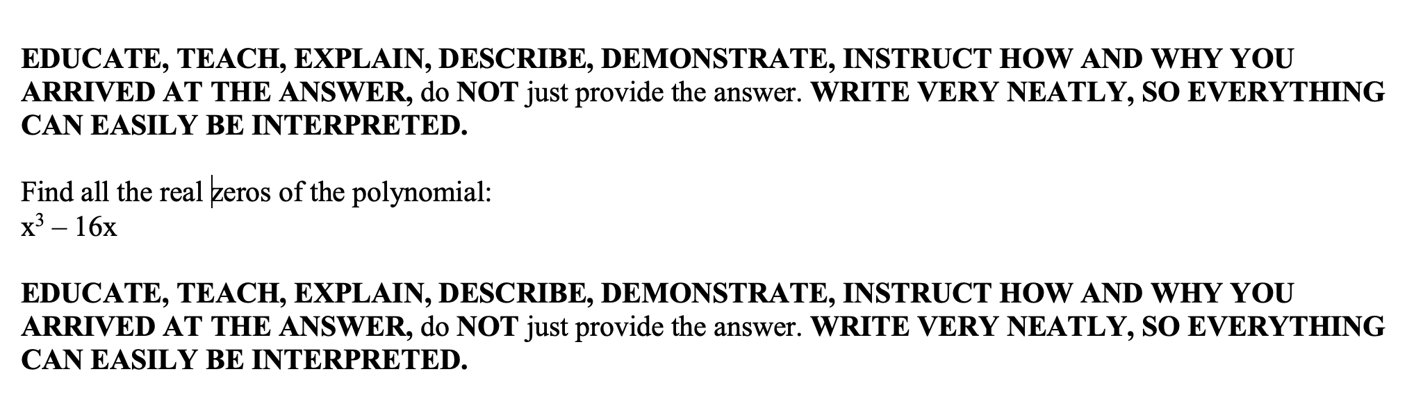 Solved EDUCATE, TEACH, EXPLAIN, DESCRIBE, | Chegg.com