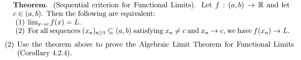 Solved Theorem. (Sequential criterion for Functional | Chegg.com