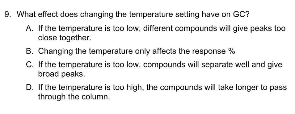 Solved 9. What effect does changing the temperature setting | Chegg.com