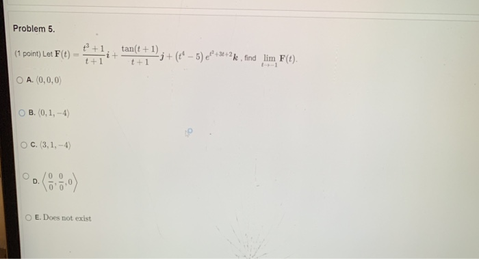 Solved Rema Problem 3. (1 point) Let F(t)-cos(3t) İ + 2tj + | Chegg.com