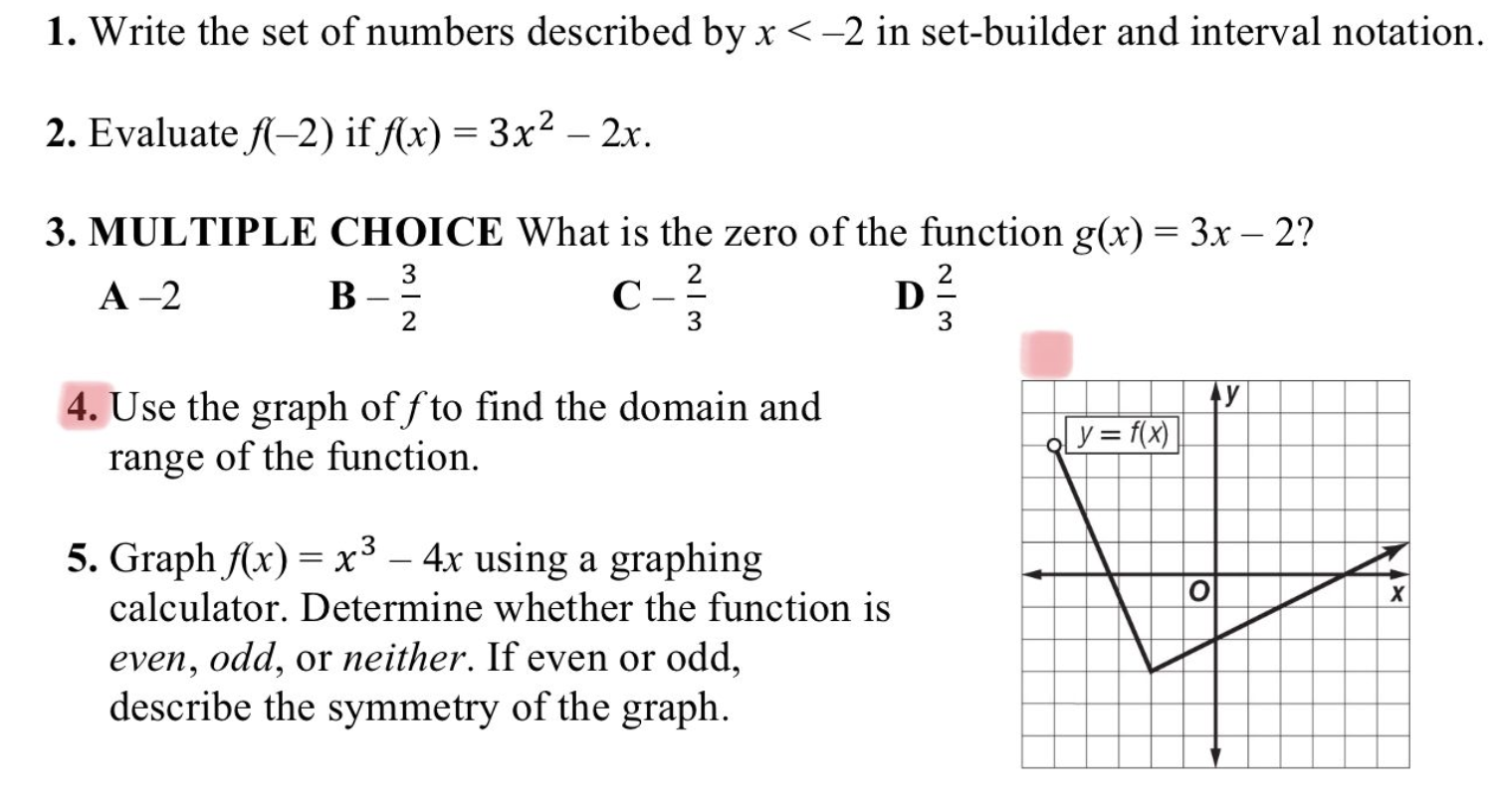 Solved 1. Write the set of numbers described by x