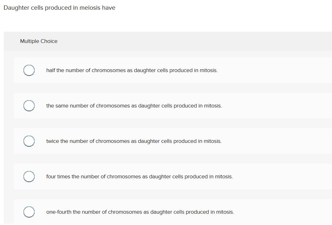 Solved What is the overall purpose of meiosis? Multiple | Chegg.com