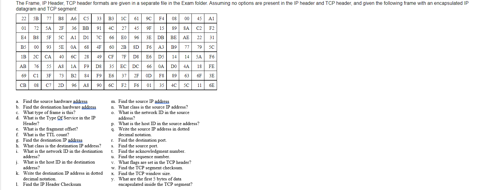 Solved Datagram And Tcp Segment