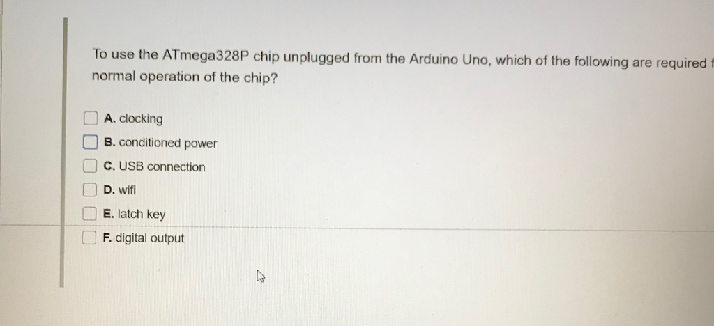 Solved To use the ATmega328P chip unplugged from the Arduino | Chegg.com