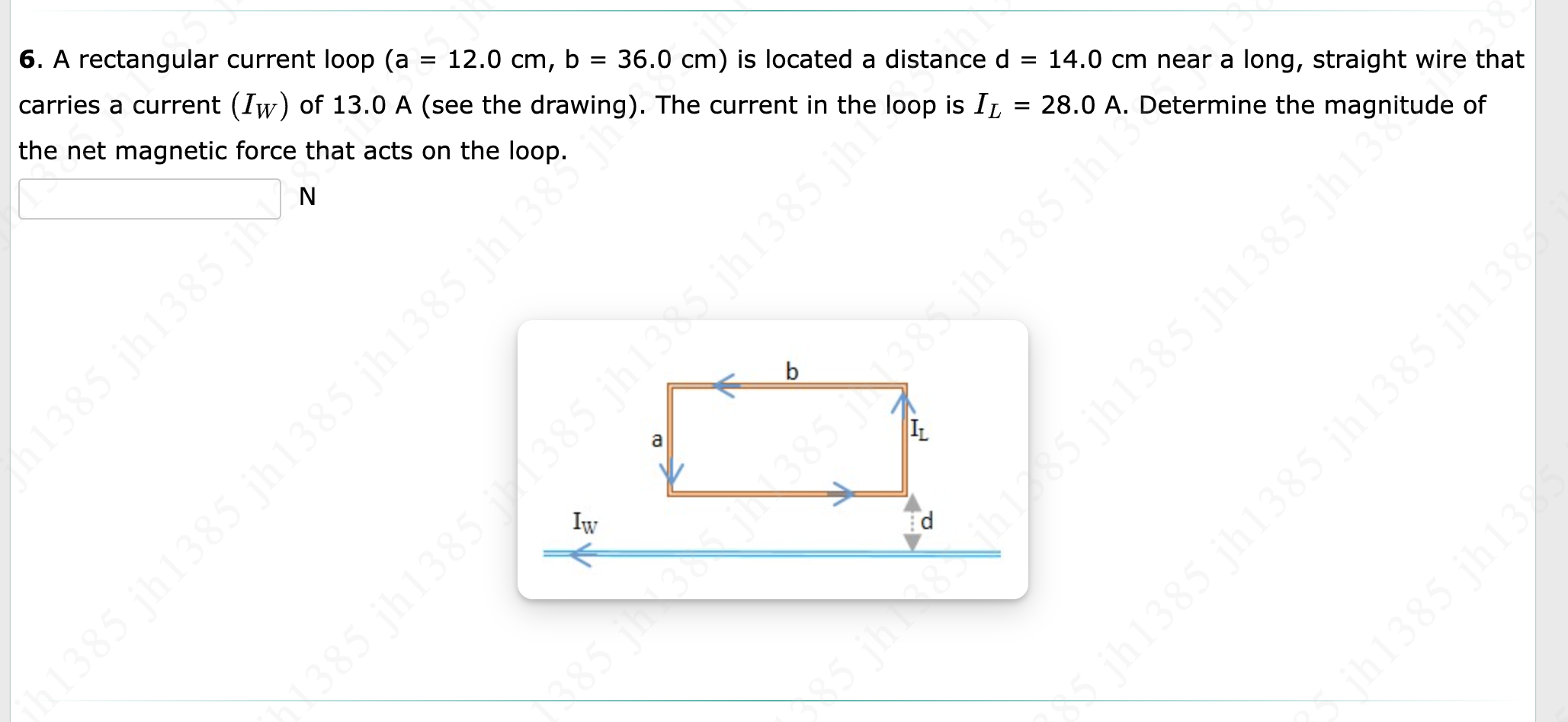 Solved 6. A rectangular current loop (a=12.0 cm,b=36.0 cm) | Chegg.com