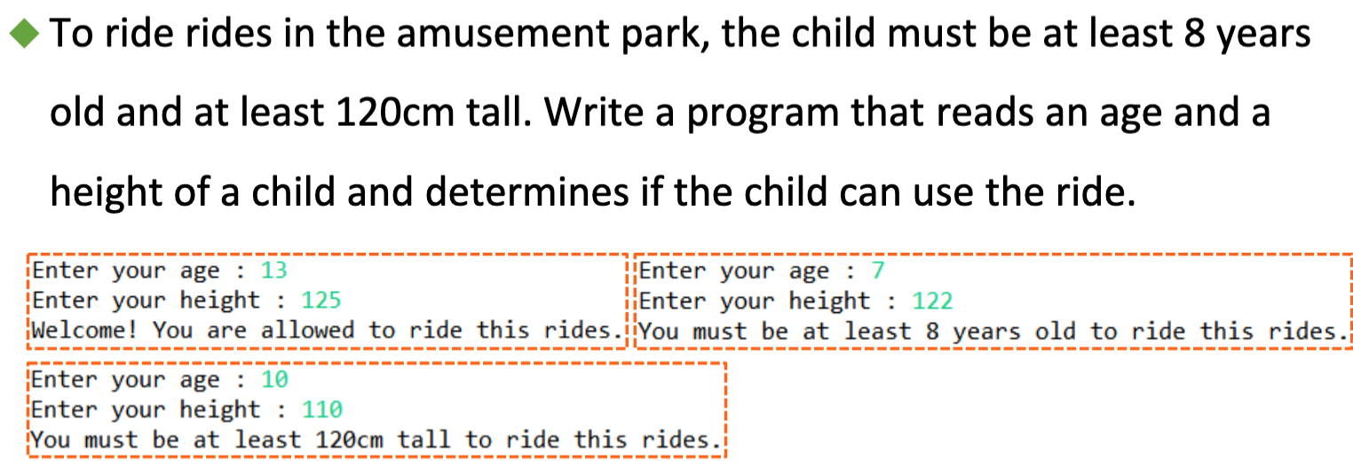 Solved • To ride rides in the amusement park, the child must | Chegg.com