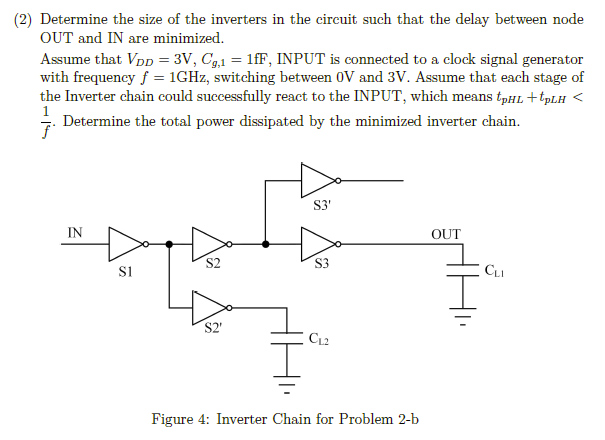 Solved (b) In the inverter chain given by Figure 4, there | Chegg.com