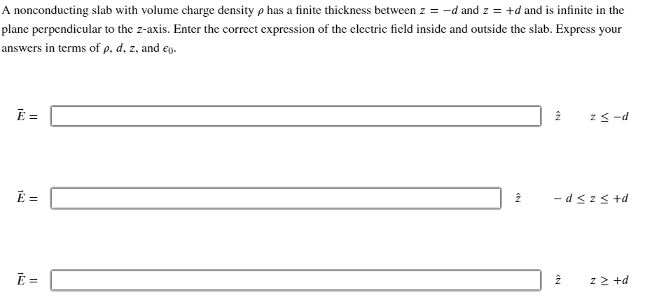 Solved nonconducting slab with volume charge density ρ has a | Chegg.com