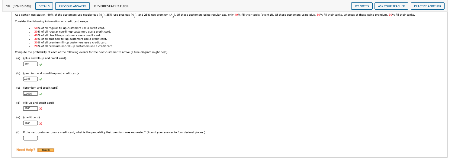 Solved 10. [3/6 Points) DETAILS PREVIOUS ANSWERS DEVORESTAT9 | Chegg.com