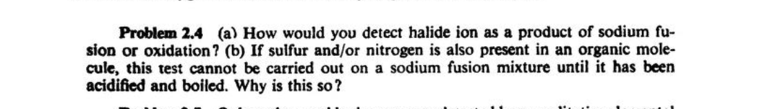Solved Problem 2.4 (a) How would you detect halide ion as a | Chegg.com