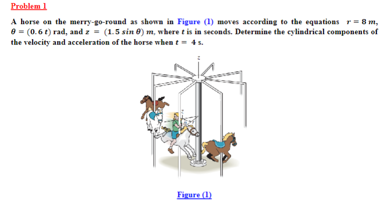 Solved A horse on the merry-go-round as shown in Figure (1) | Chegg.com