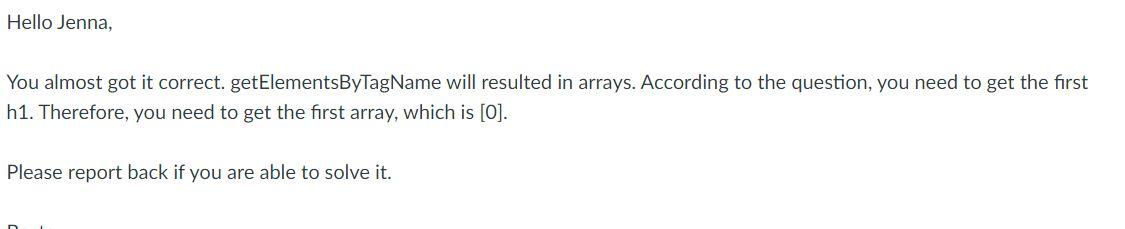 Solved Assign textNode with the first h1 element, HTML | Chegg.com