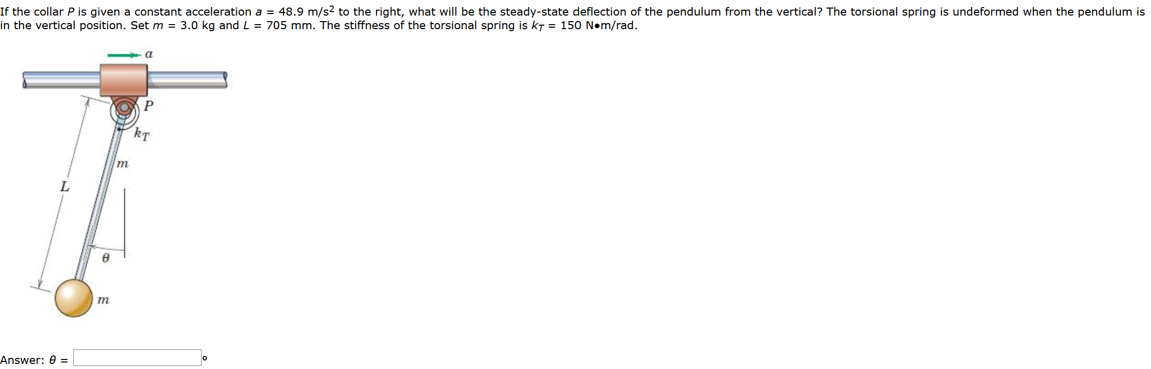 Solved If the collar P is given a constant acceleration a = | Chegg.com