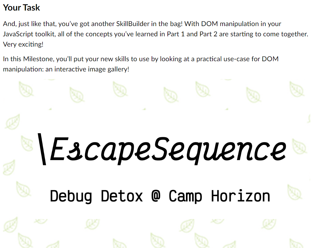 Solved Escape Sequence Photo Gallery \#\# Contents - | Chegg.com