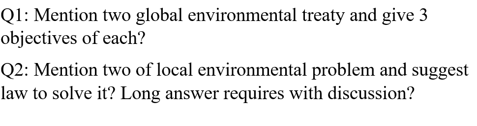 Solved Help me with my homework it is about environmental: | Chegg.com