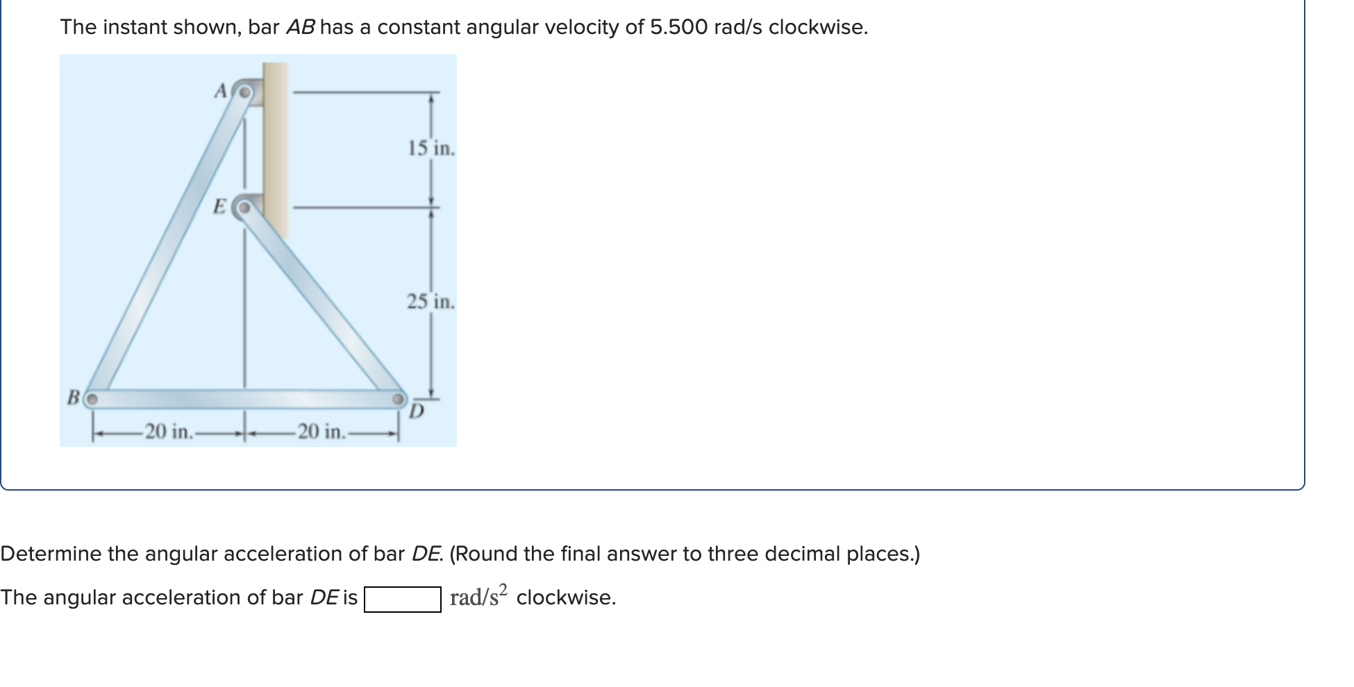 Solved The instant shown, bar AB ﻿has a constant angular | Chegg.com