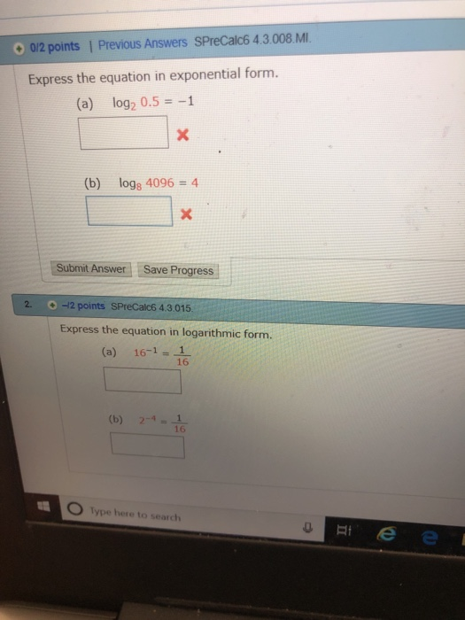Solved 0/2 points | Previous Answers SPreCalc6 4.3.008 MI | Chegg.com
