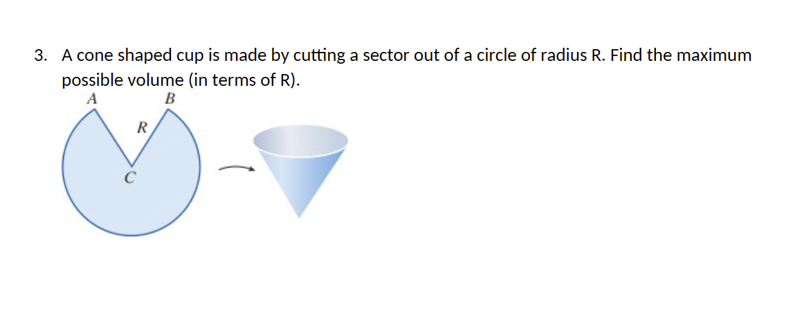 Solved A cone shaped cup is made by cutting a sector out of | Chegg.com