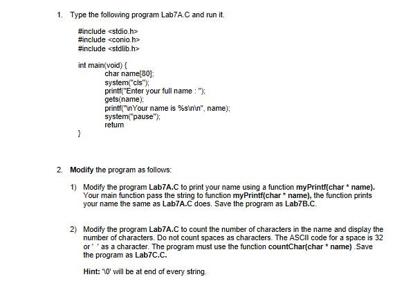 Solved 1. Type the following program Lab7AC and run it. | Chegg.com