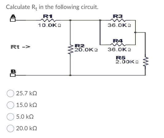 Solved Calculate R+ in the following circuit. R1 R3 10.ΟΚΩ | Chegg.com