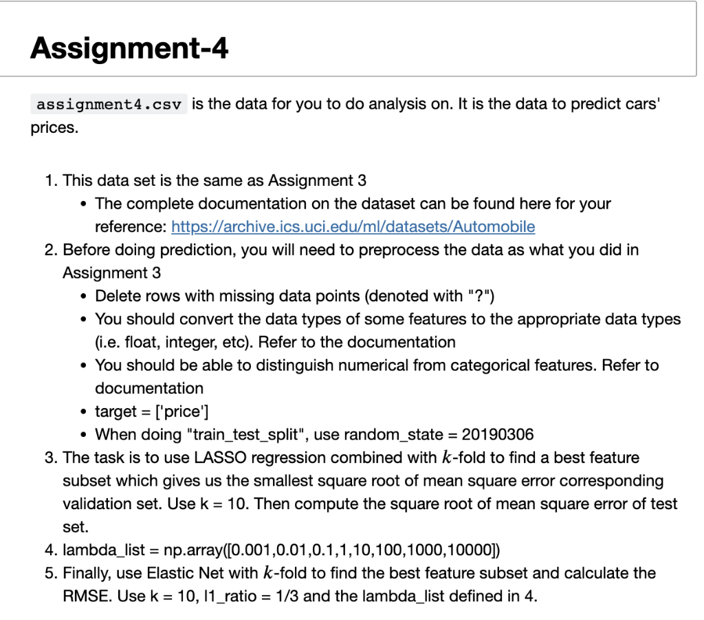 Solved assignment 4.Csv is the data for you to do analysis | Chegg.com