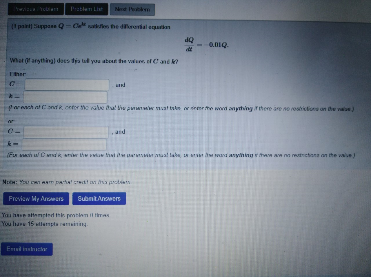Solved Previous Problem Problem List Next Problem (1 point) | Chegg.com