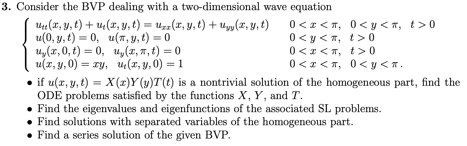Solved 3. Consider the BVP dealing with a two-dimensional | Chegg.com