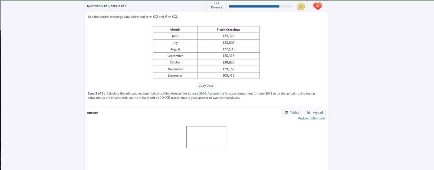 Solved Use the border crossings data below and α=0.3 and | Chegg.com