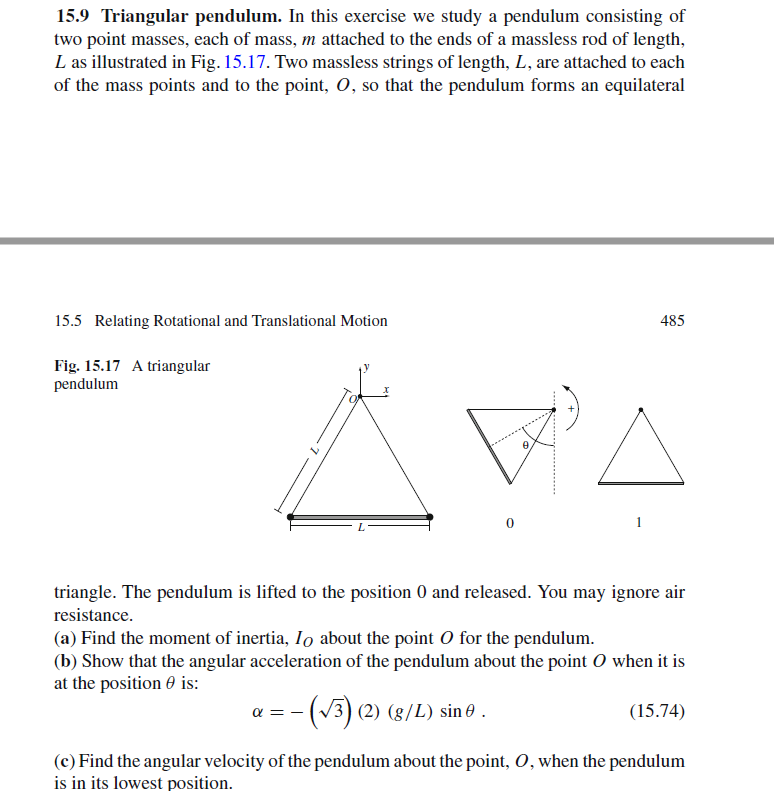 Solved 15.9 Triangular pendulum. In this exercise we study a | Chegg.com