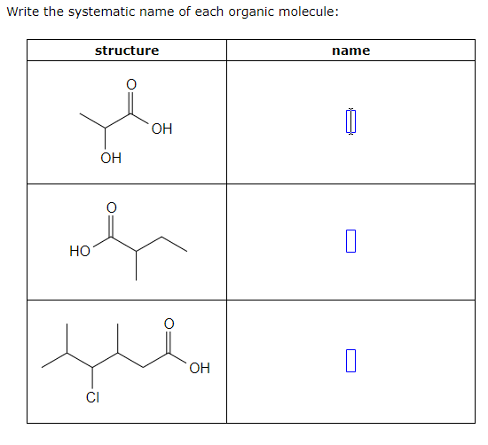 Solved Write the systematic name of each organic molecule: | Chegg.com