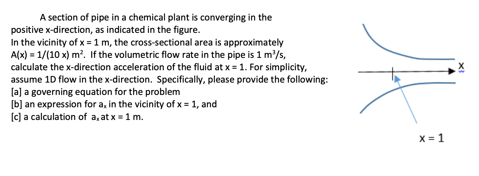 Solved a A section of pipe in a chemical plant is converging | Chegg.com