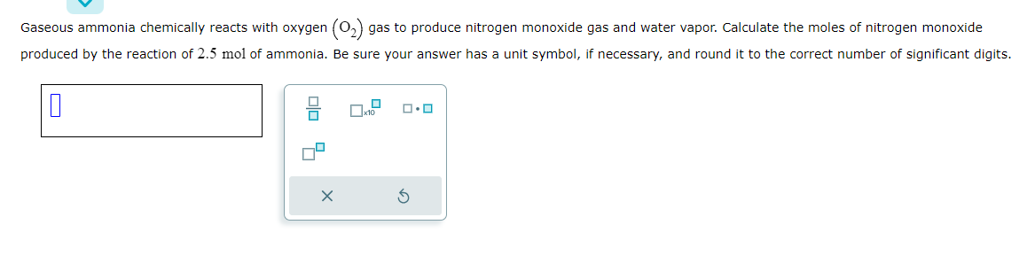 Solved Gaseous ammonia chemically reacts with oxygen (O2) | Chegg.com