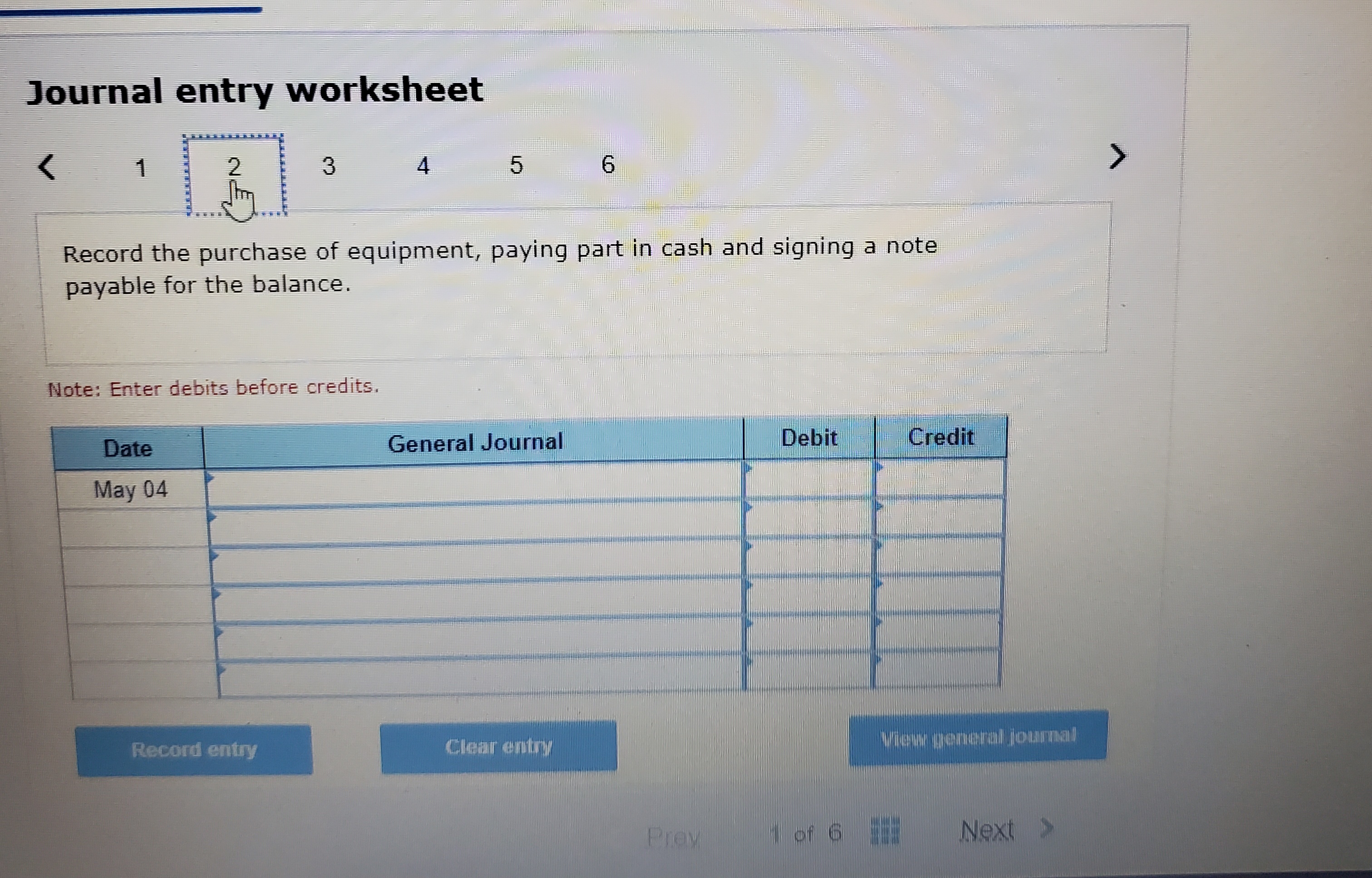 Solved Journal entry worksheet Record the purchase of | Chegg.com