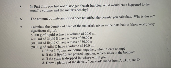 Solved Will we gnil density). Pennies made after 1982 are a | Chegg.com
