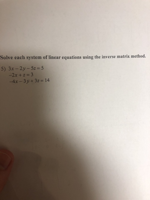 Solved Solve each system of linear equations using the | Chegg.com