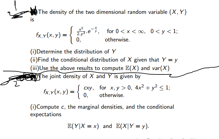 Solved The density of the two dimensional random variable | Chegg.com