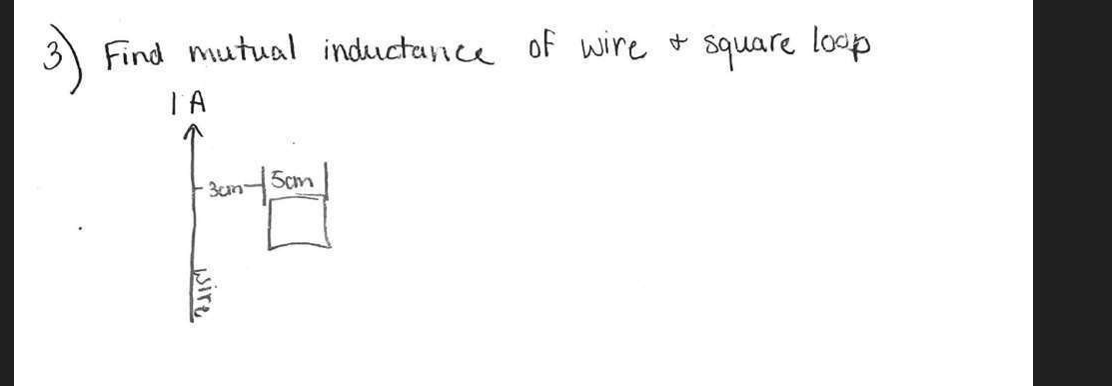 Solved 3) Find mutual inductance of wire + square loop | Chegg.com