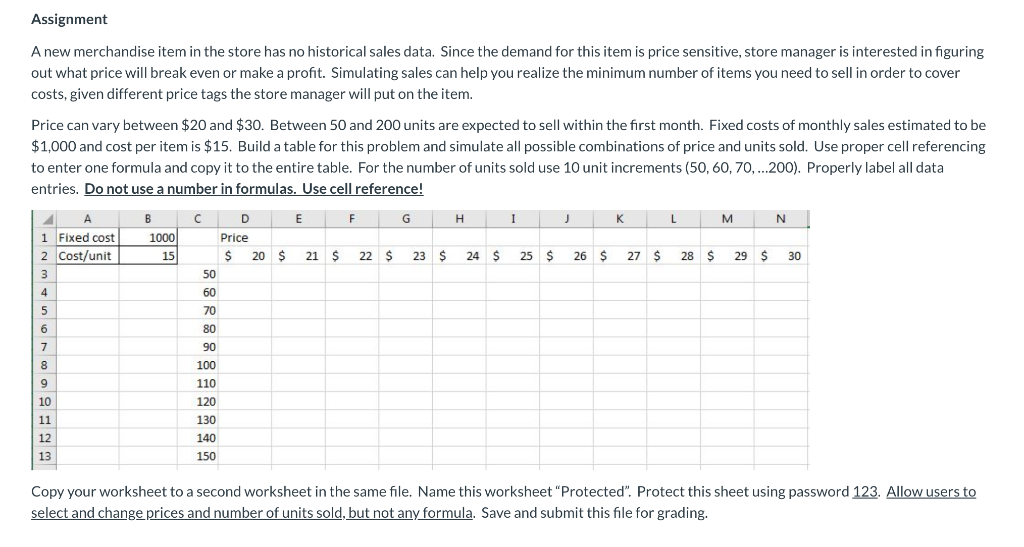 Solved Assignment A new merchandise item in the store has no | Chegg.com