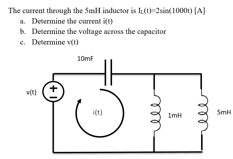 Solved The current through the 5mH inductor is | Chegg.com