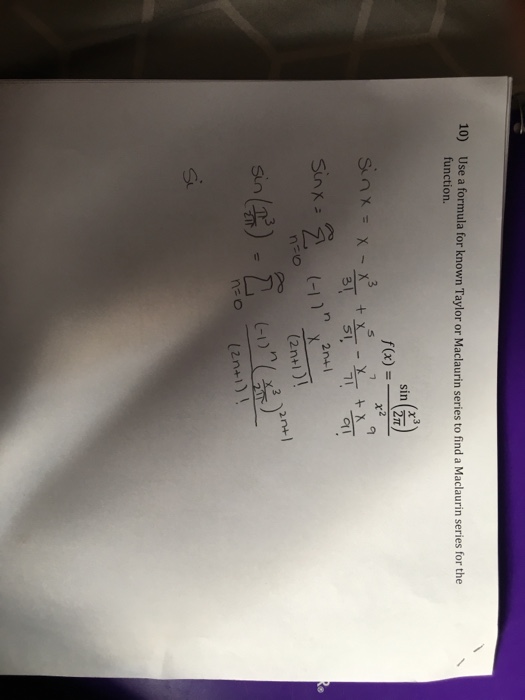 Solved Use a formula for known Taylor or Maclaurin series to | Chegg.com