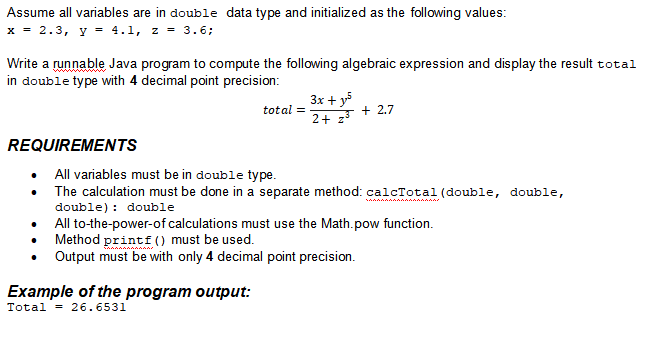 Solved Assume all variables are in double data type and | Chegg.com