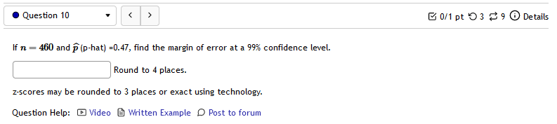Solved If n=460 ﻿and widehat(p) (p-hat) =0.47, ﻿find the | Chegg.com