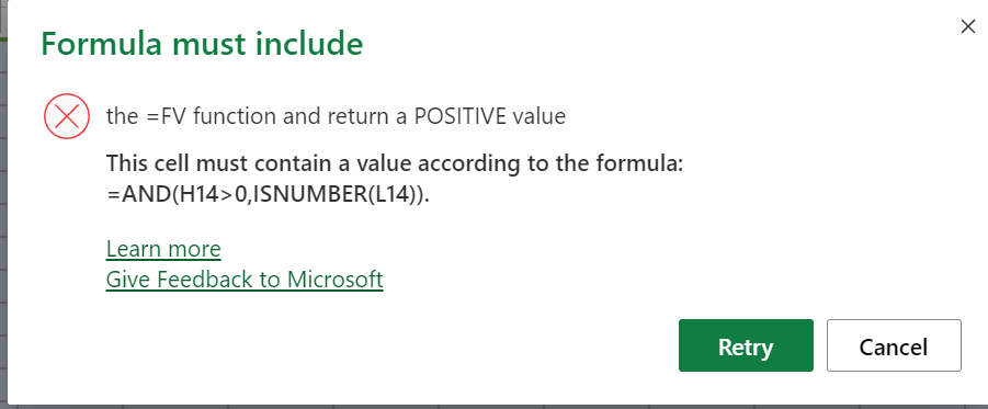 Solved Formula must include the =FV function and return a | Chegg.com
