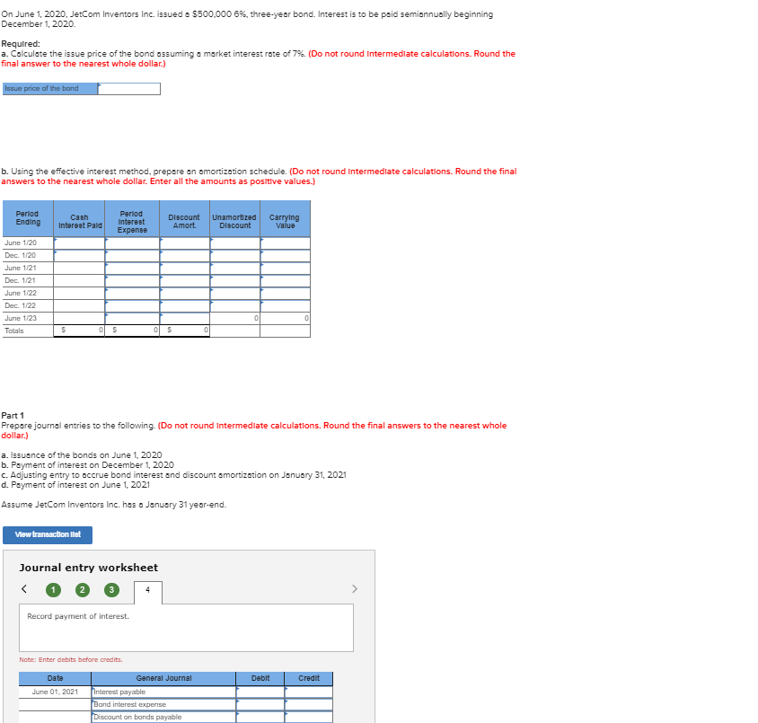 Solved On June 1, 2020, JetCom Inventors Inc. issued a | Chegg.com