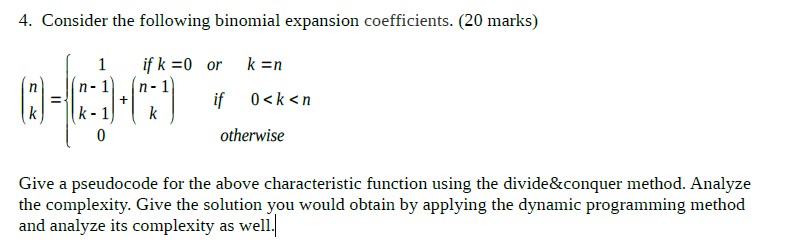 Solved Consider the following binomial expansion | Chegg.com